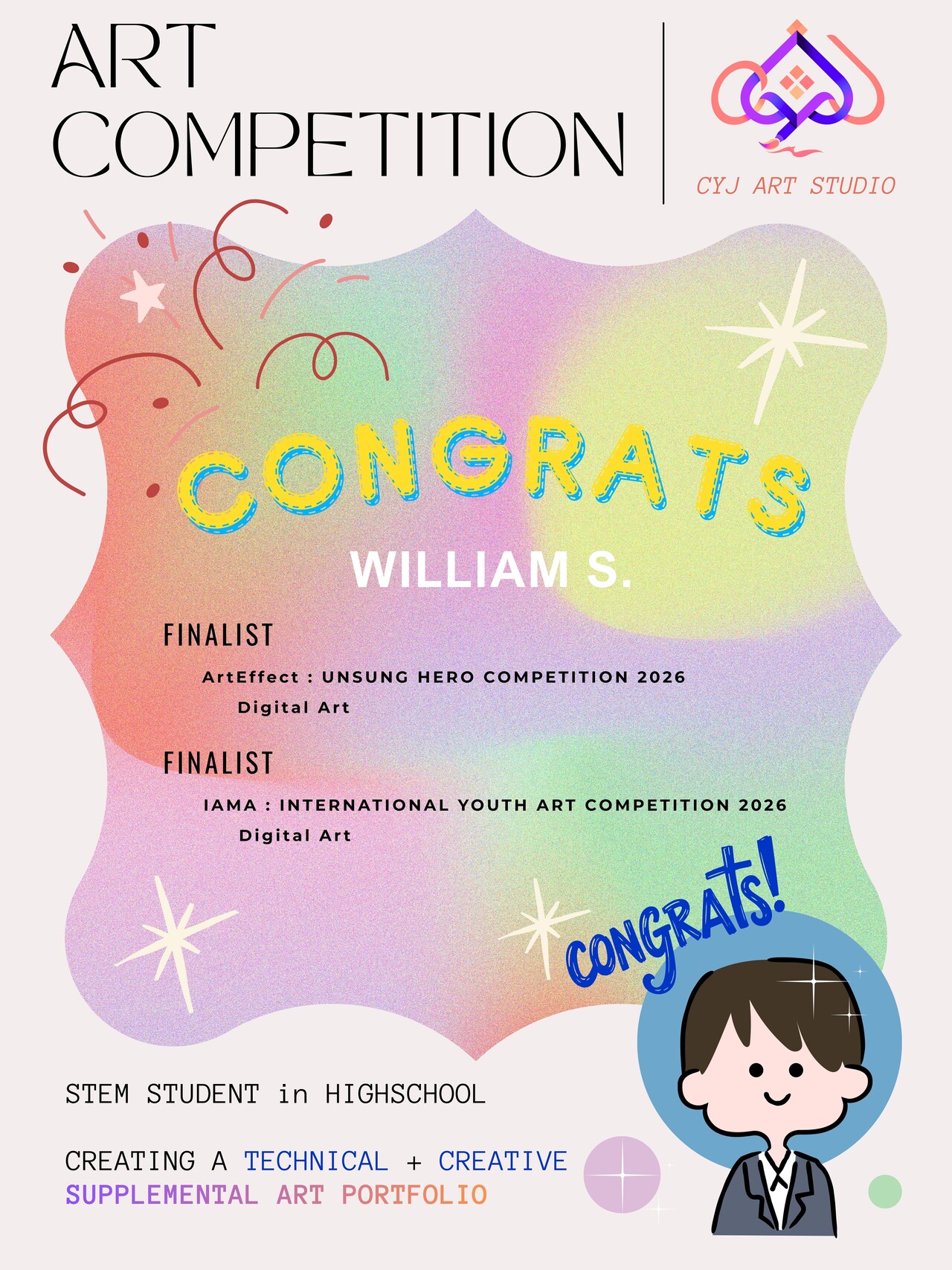 CONGRATS ART COMPETITION FINALIST STUDENT l 미술